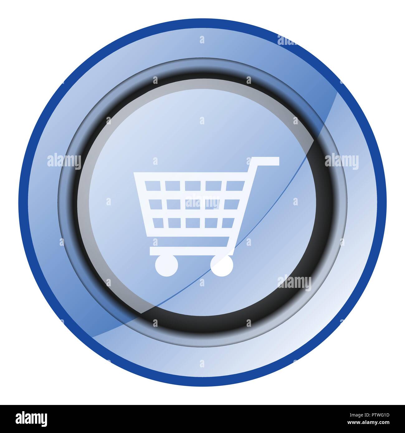 Shopping cart vector icon. Trolley sign. Blue shop symbol isolated on ...