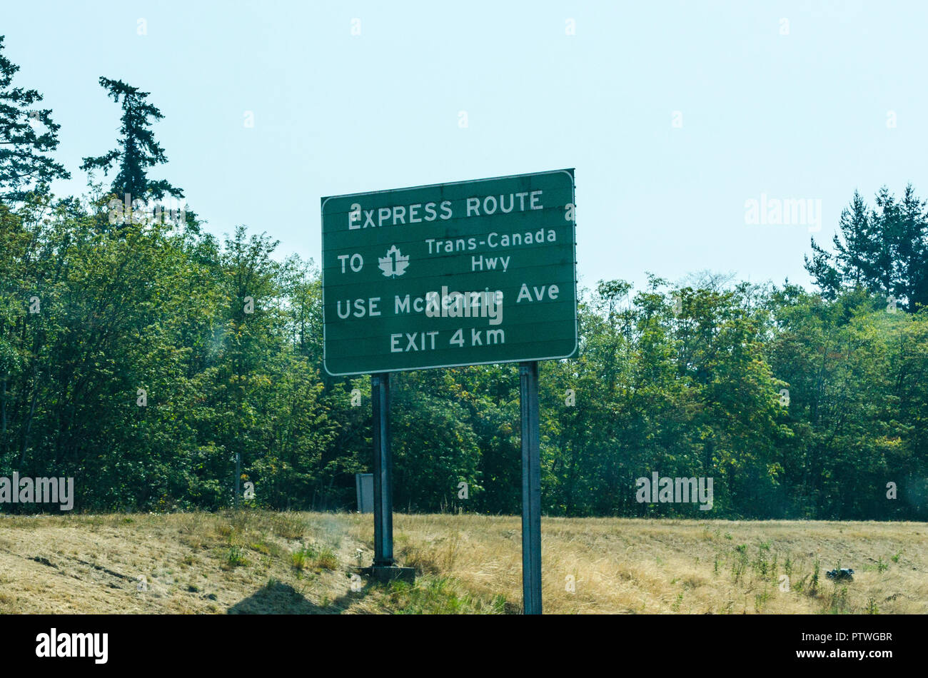 Trans Canada Highway sign, Vancouver Island British Columbia Canada ...