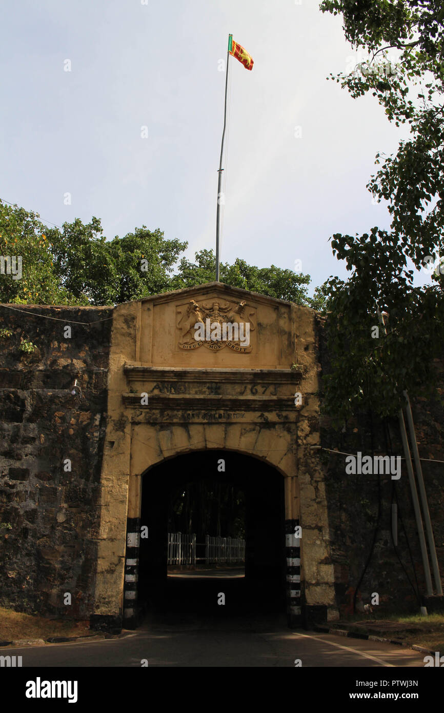 The entrance gate of Fort Frederick in Trincomalee. Taken in Sri Lanka ...
