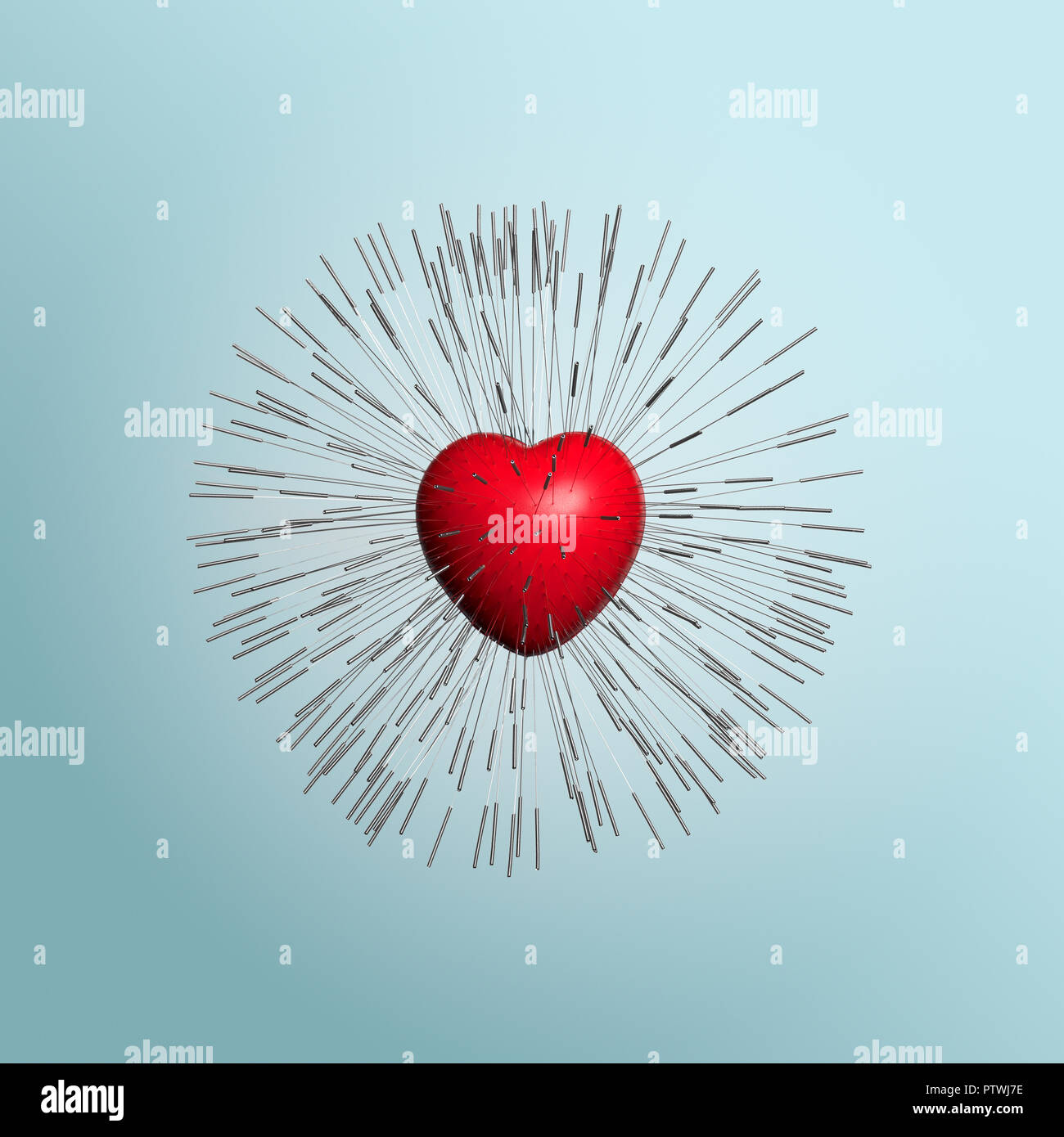 Broken heart acupuncture needles hi-res stock photography and images ...