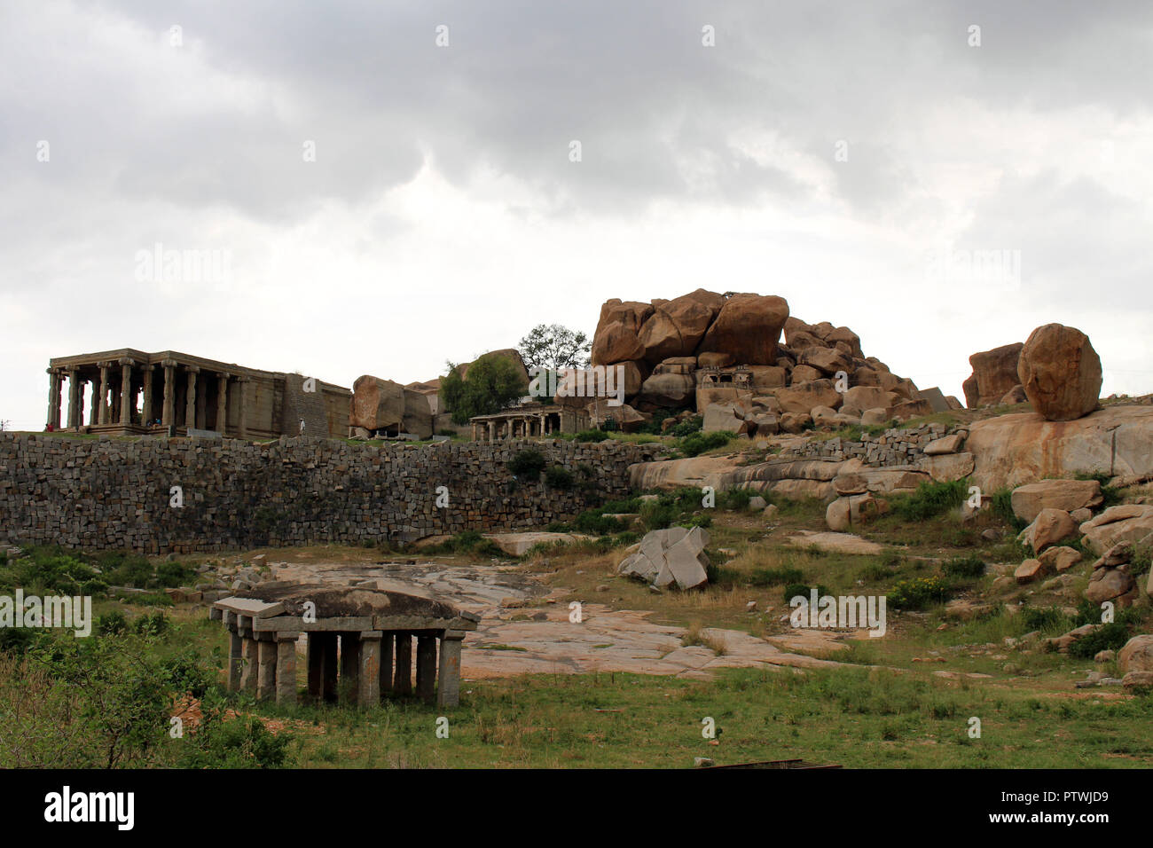 The formation of pillars, ruins, rocks, and Group Monuments of Temples ...