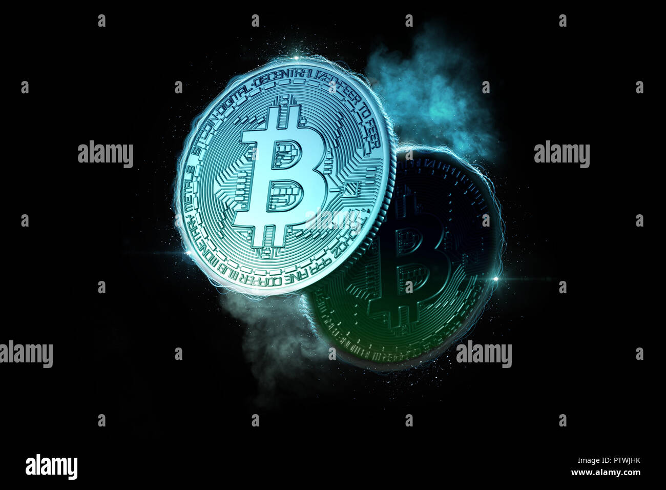 Glowing bitcoin hi-res stock photography and images - Alamy
