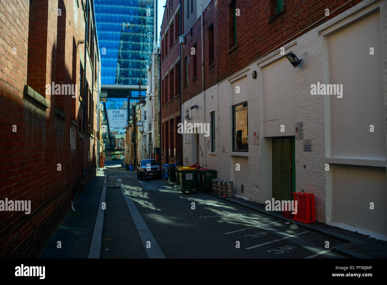 Red brick walls, at Prince Lane, Perth, Western Australia Stock Photo ...