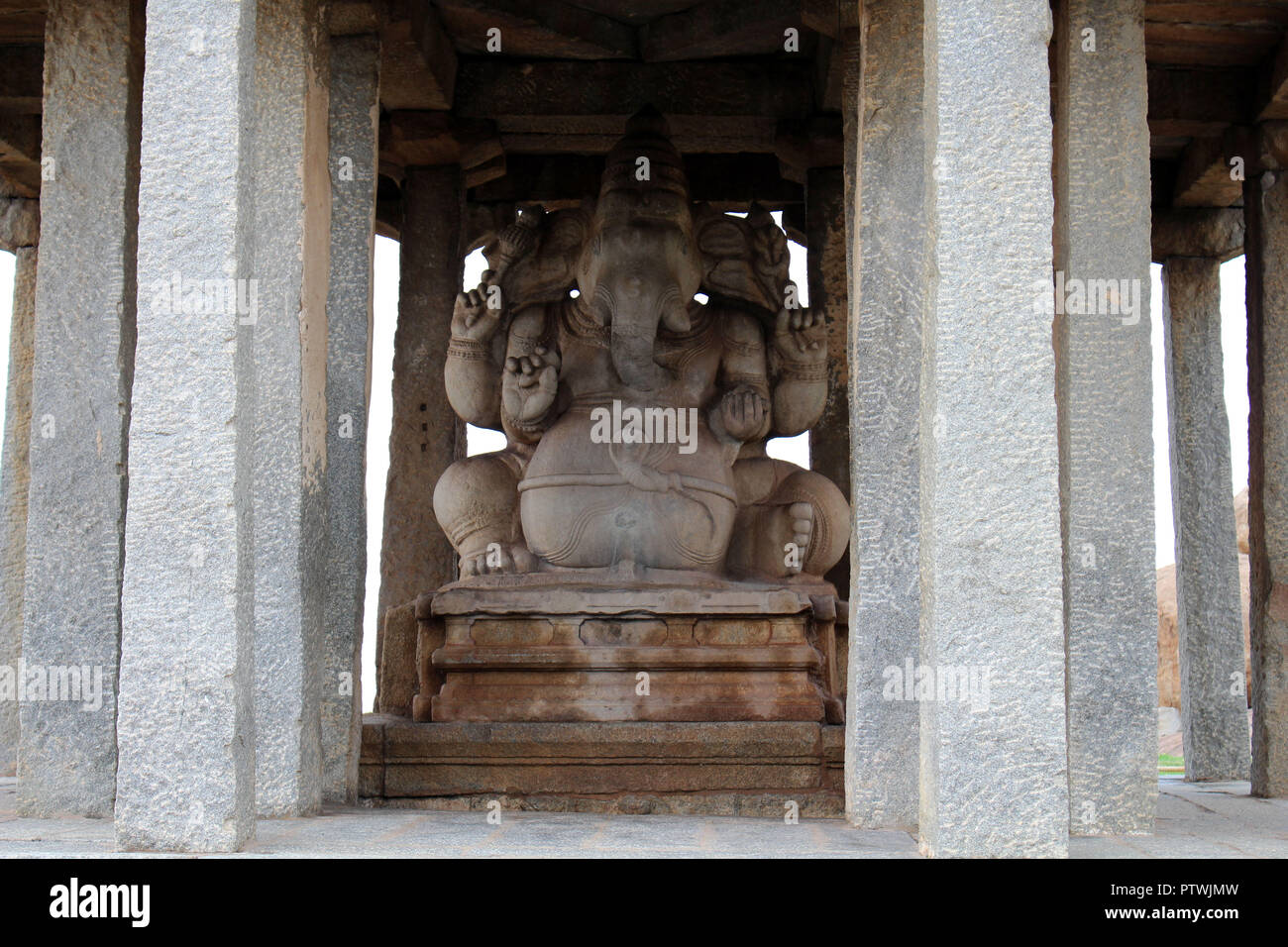 The temple of Ganesha (a Hindu God) in Hampi. Taken in India, August ...