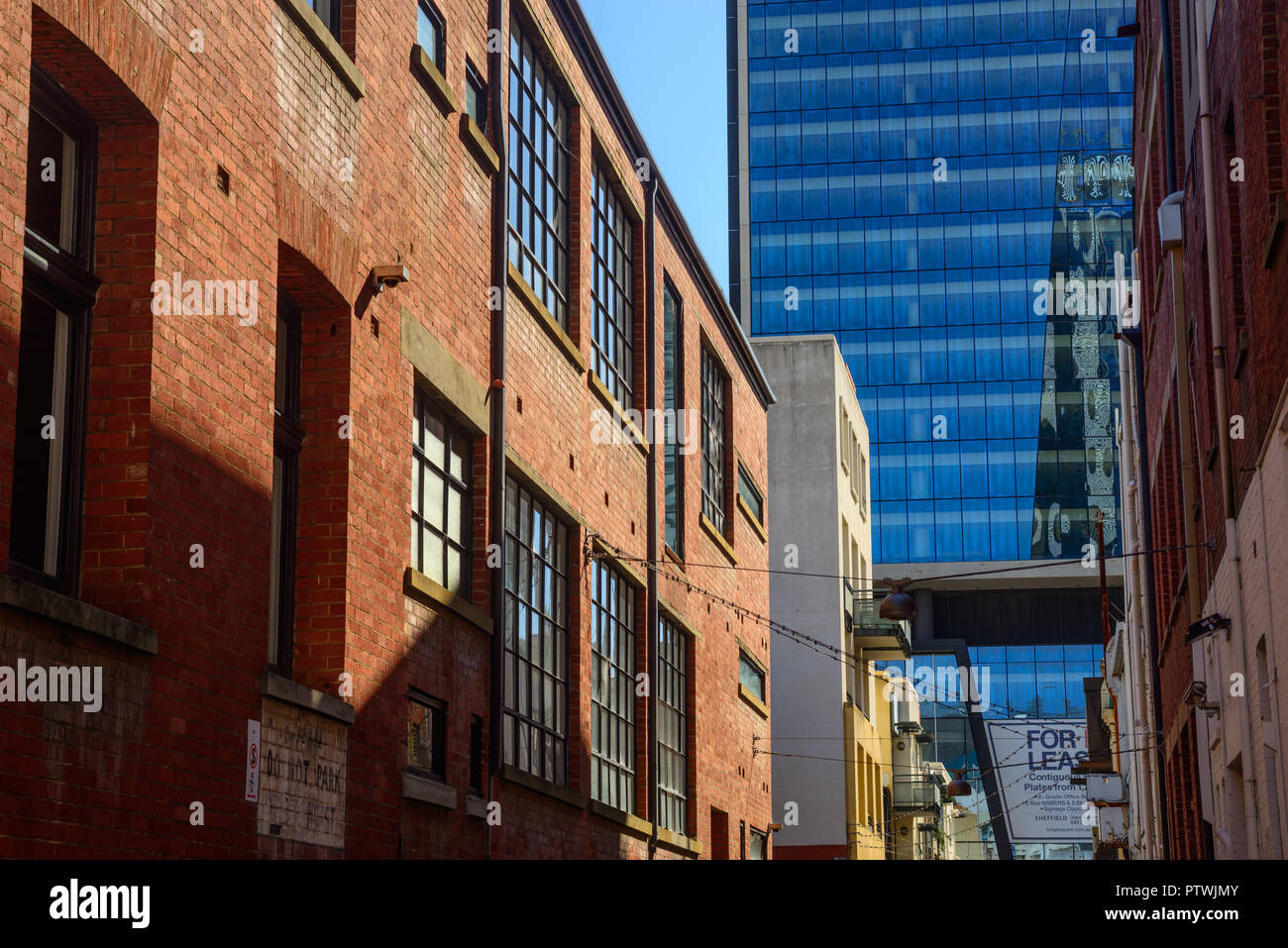 Red brick walls, at Prince Lane, Perth, Western Australia Stock Photo ...