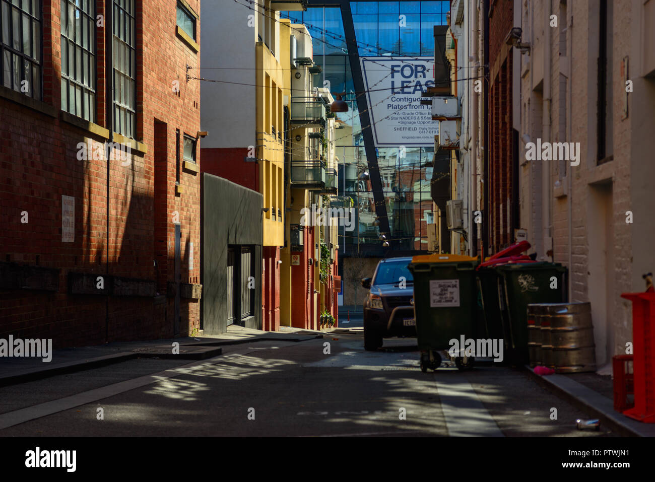 Red brick walls, at Prince Lane, Perth, Western Australia Stock Photo ...