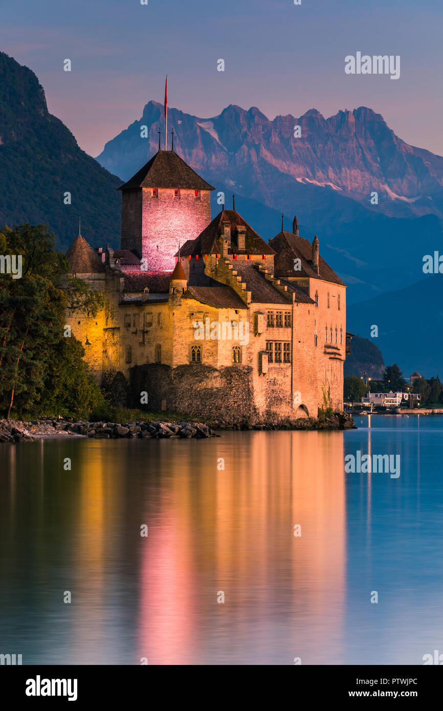 Chillon Castle (French: Château de Chillon) is an island castle located ...