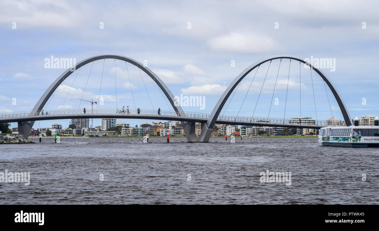 Pedestrian Bridge, at Elizabeth Quay, Perth, Western Australia Stock ...