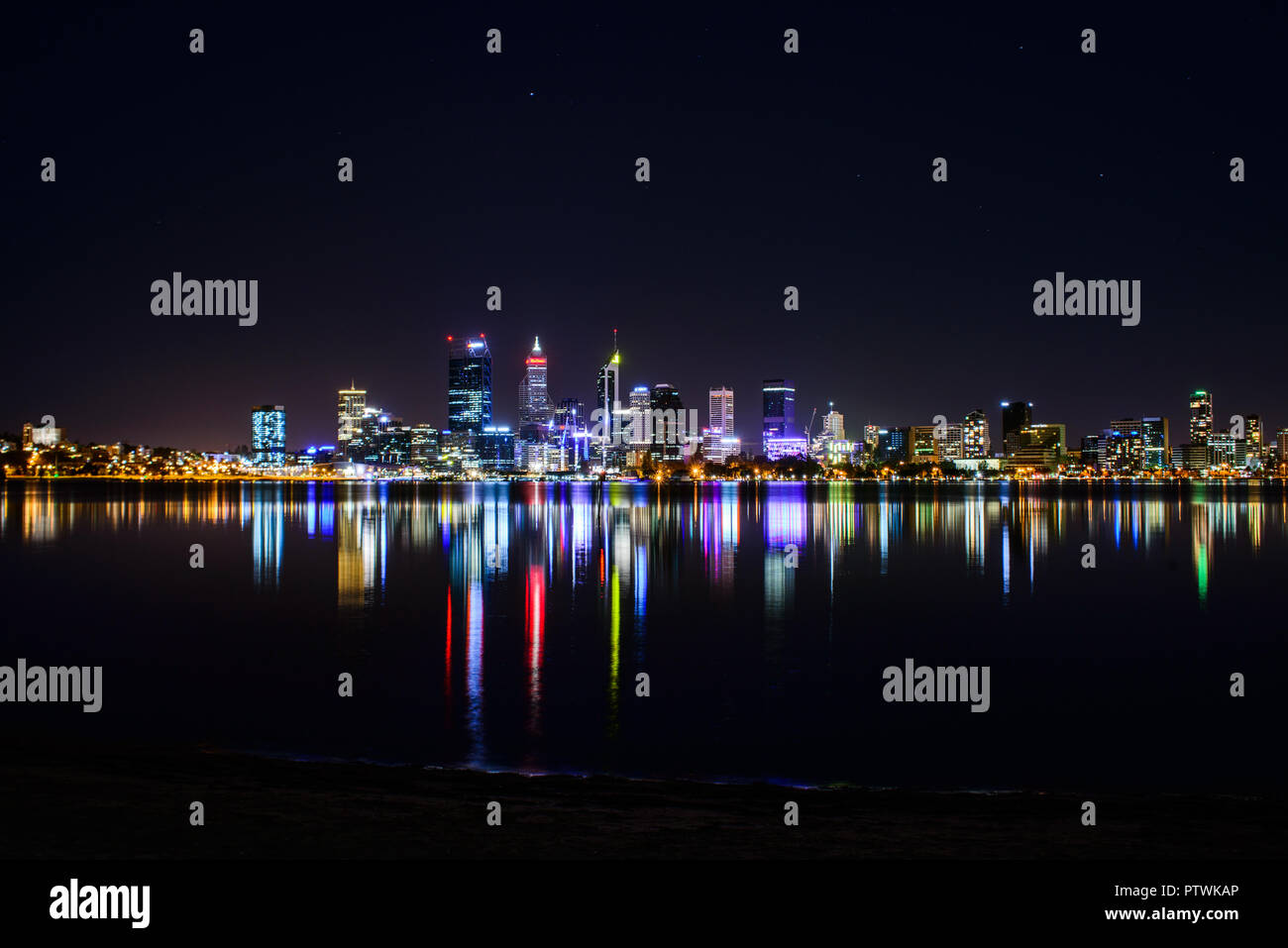 Perth skyline at night hi-res stock photography and images - Alamy
