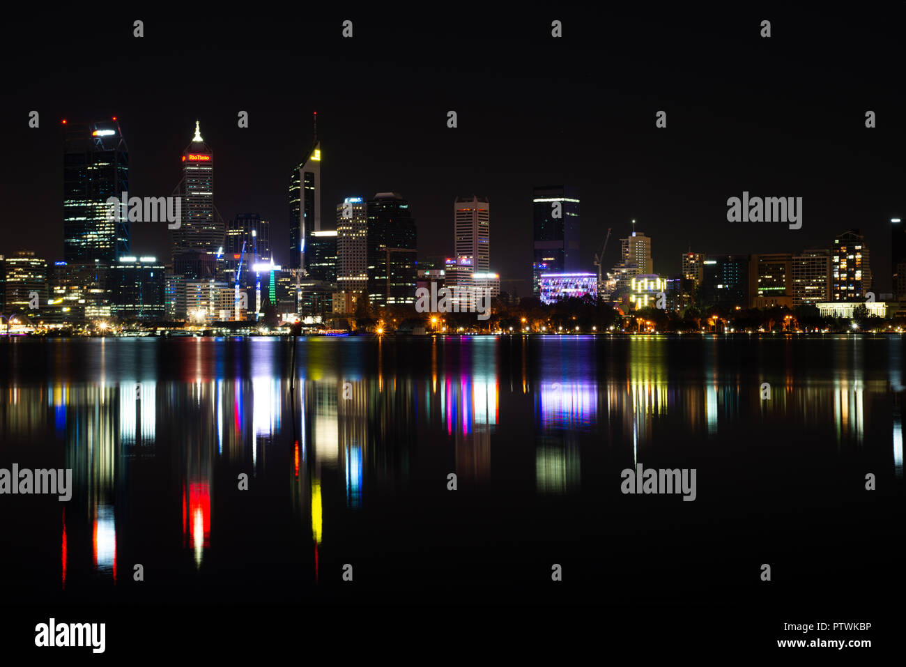 Perth skyline at night hi-res stock photography and images - Alamy