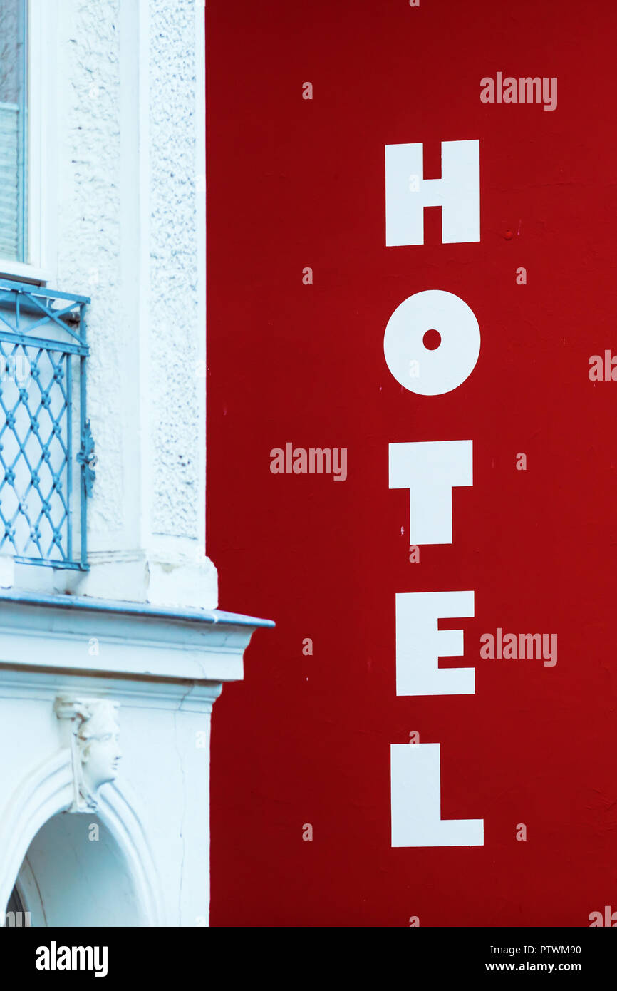 picture of a hotel sign at the facade of a hotel Stock Photo - Alamy