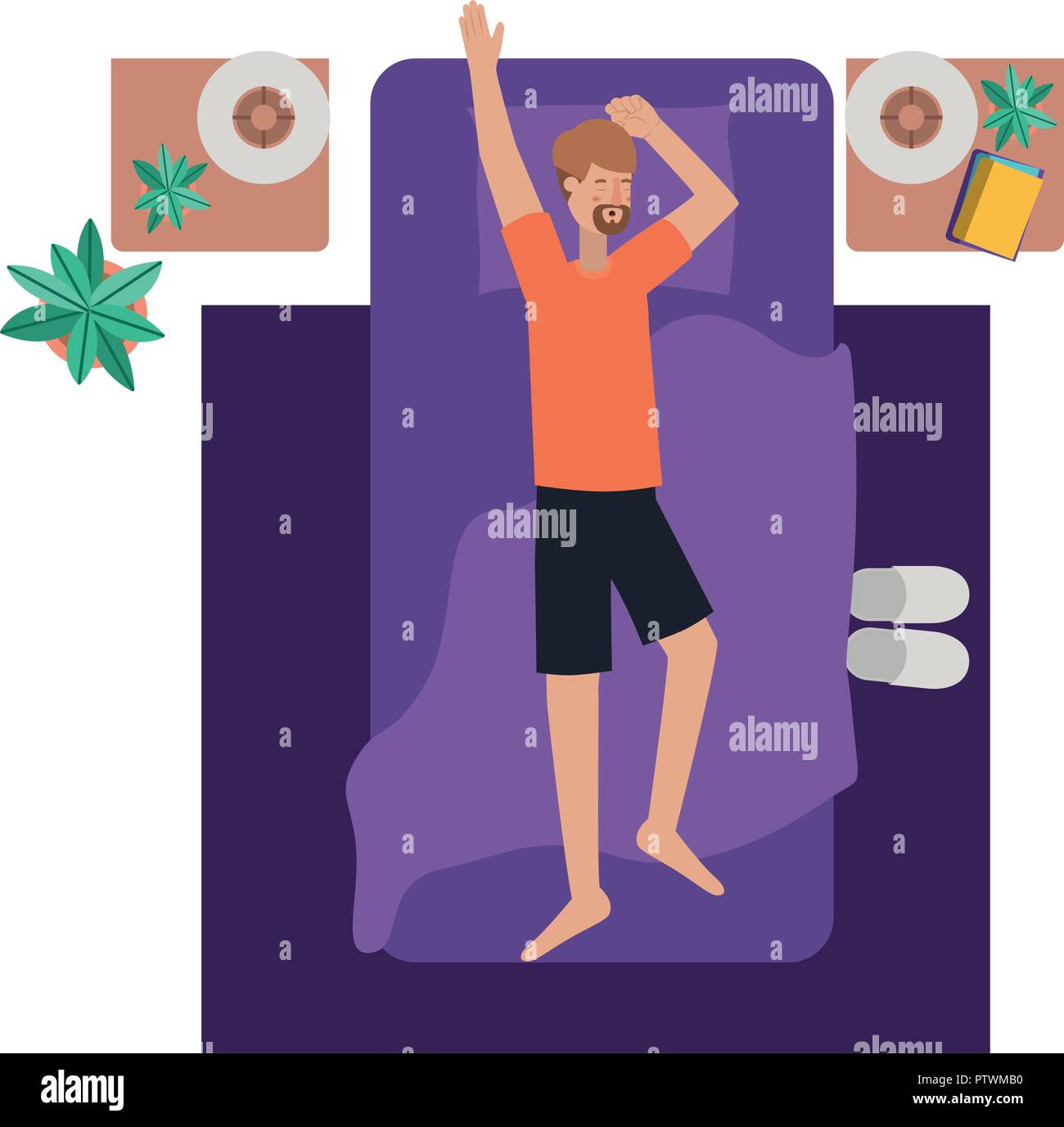 Young man houseplant Stock Vector Images - Alamy