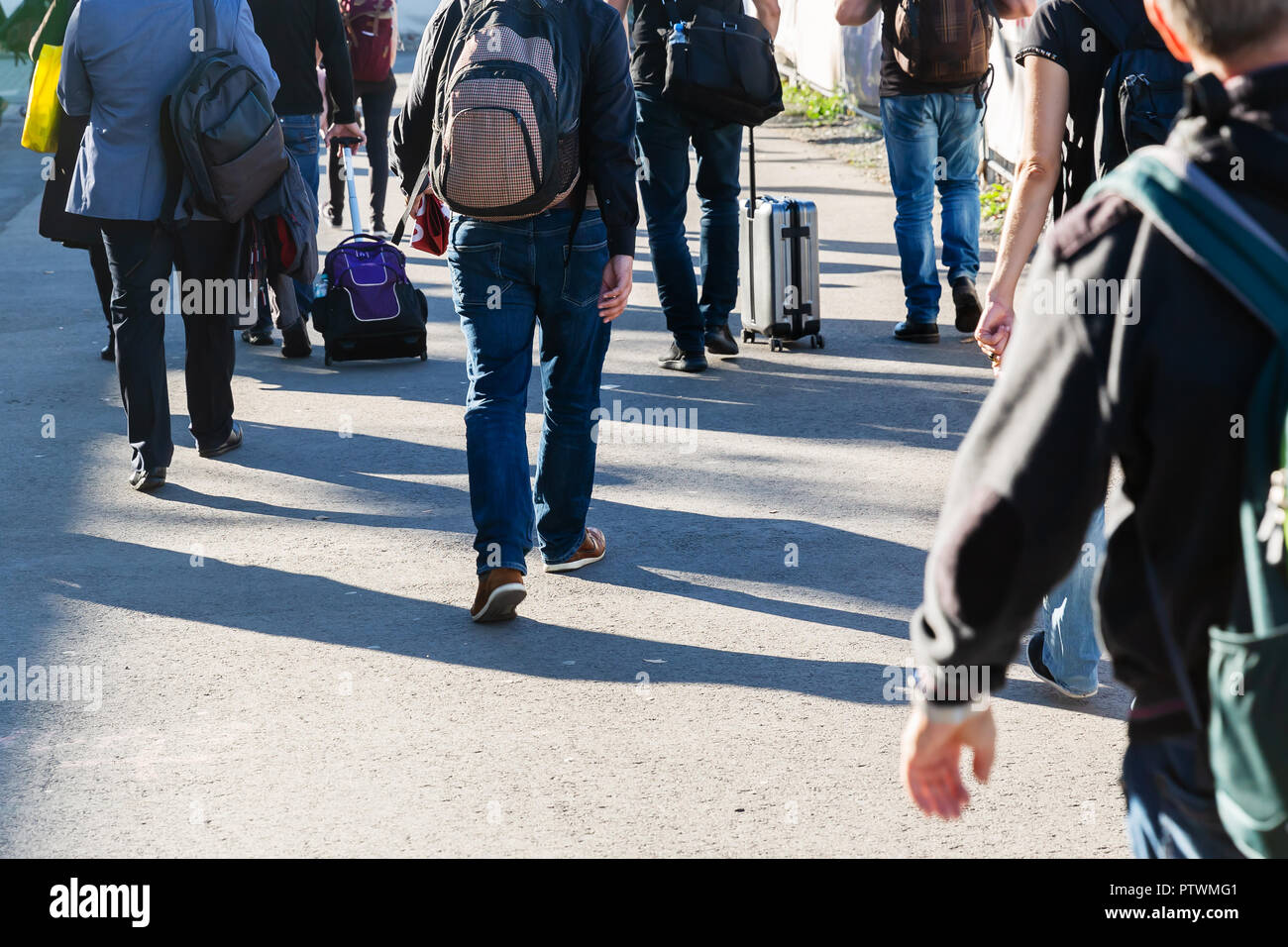 picture of commuters who walk on a road Stock Photo - Alamy