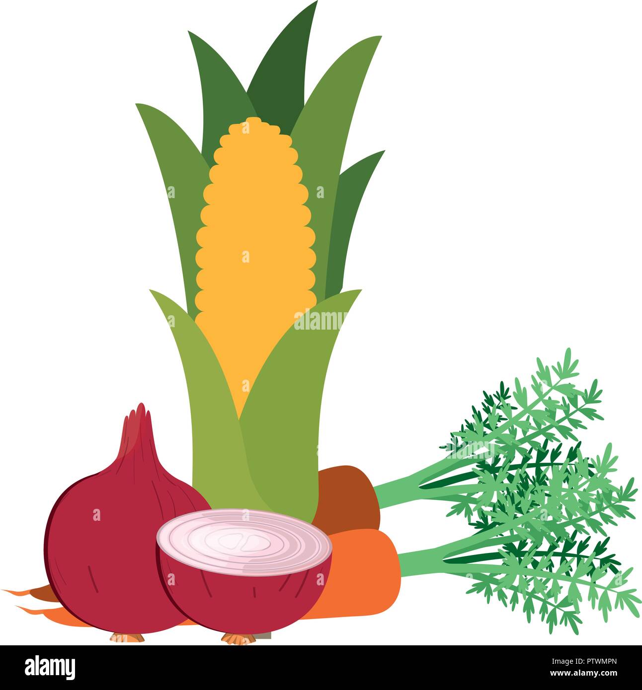 beautiful fresh vegetables isolated icon Stock Vector Image & Art - Alamy
