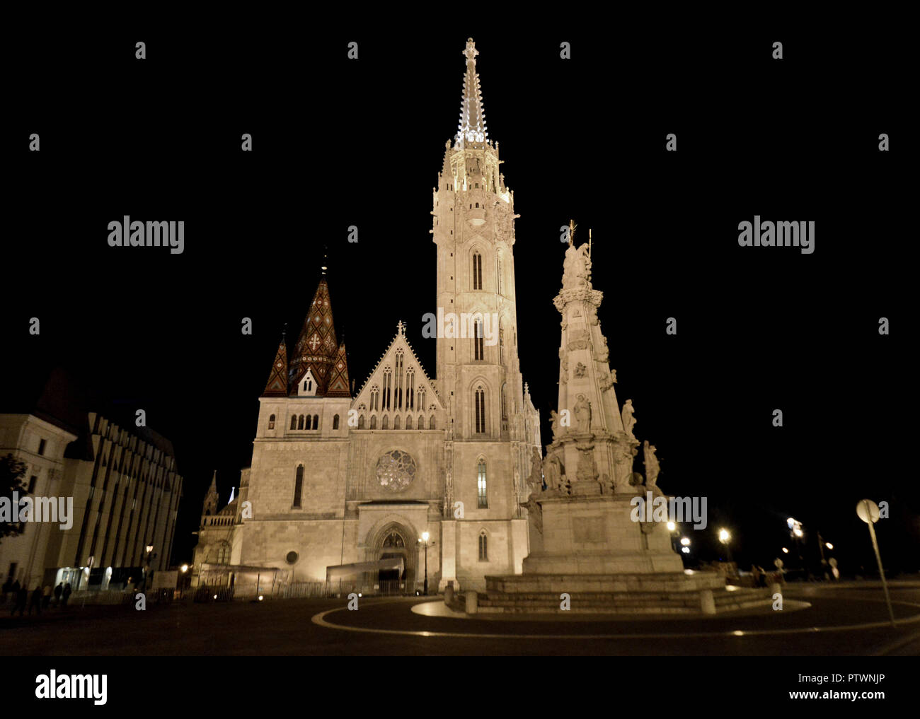 Matthias Church and Holy Trinity Square, Budapest, Hungary Stock Photo ...
