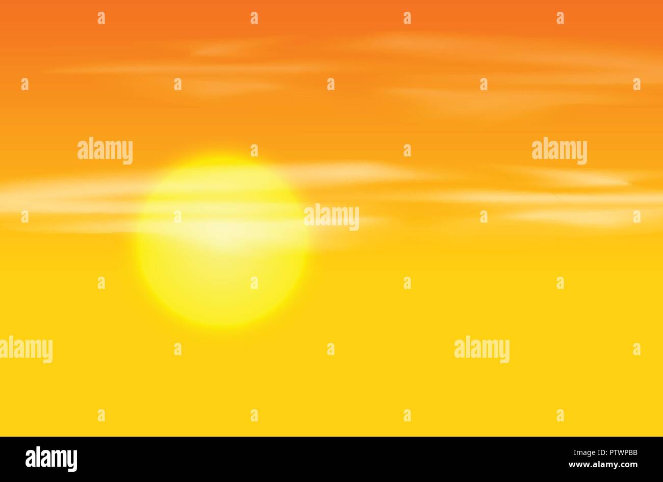Yellow orange sunset background illustration Stock Vector Image & Art ...