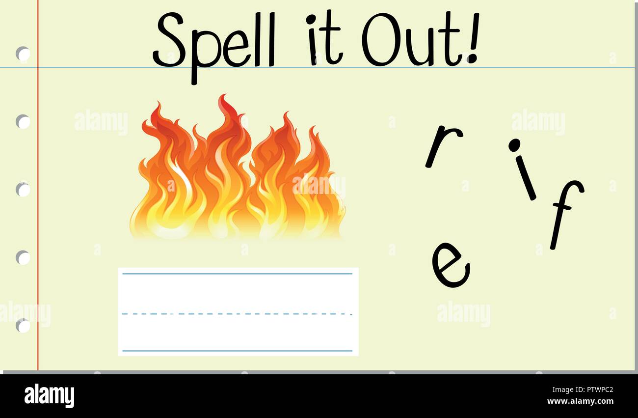 Spell English word fire illustration Stock Vector Image & Art - Alamy