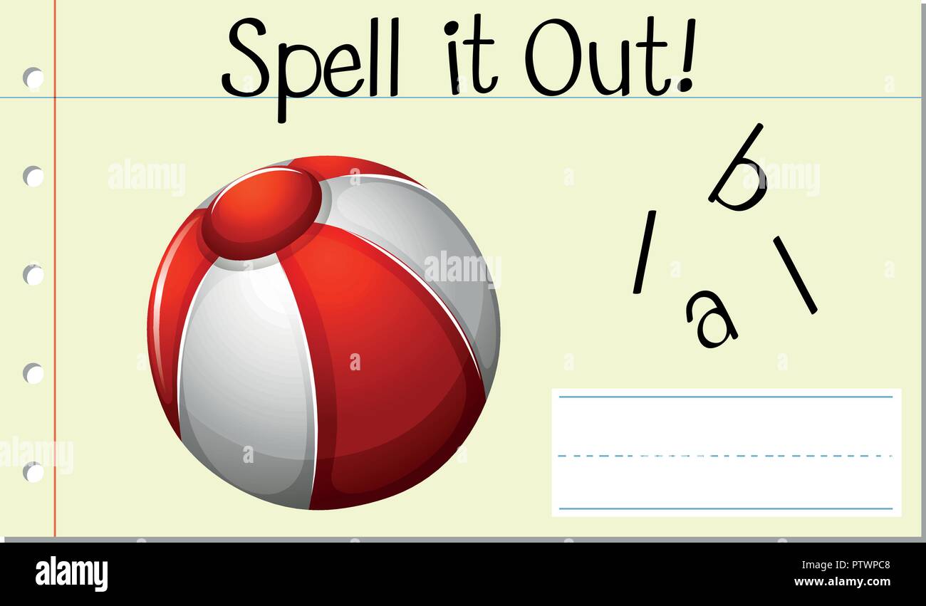 Spell english word ball illustration Stock Vector Image & Art - Alamy