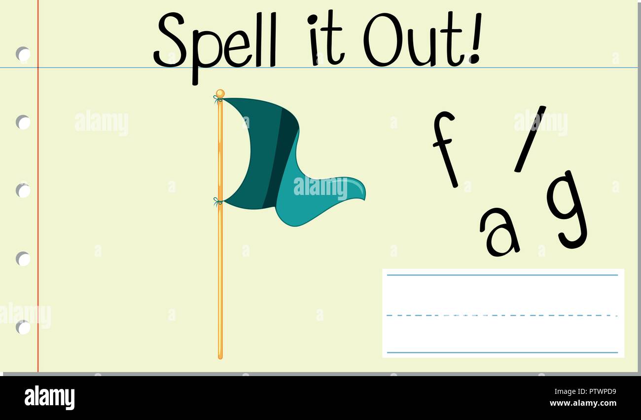 Spell English word flag illustration Stock Vector Image & Art - Alamy