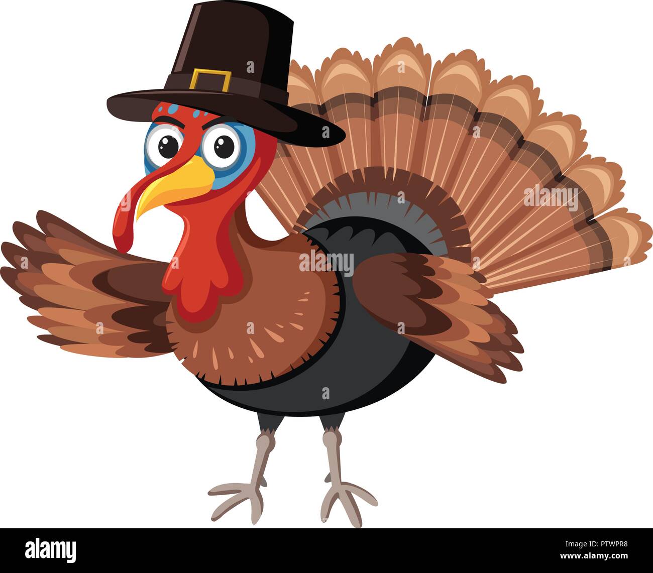 A turkey character on white background illustration Stock Vector Image ...