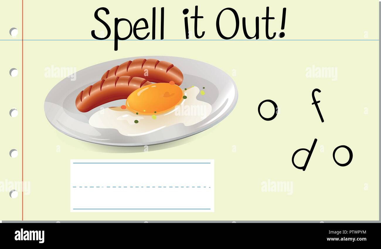 Spell English word food illustration Stock Vector Image & Art - Alamy