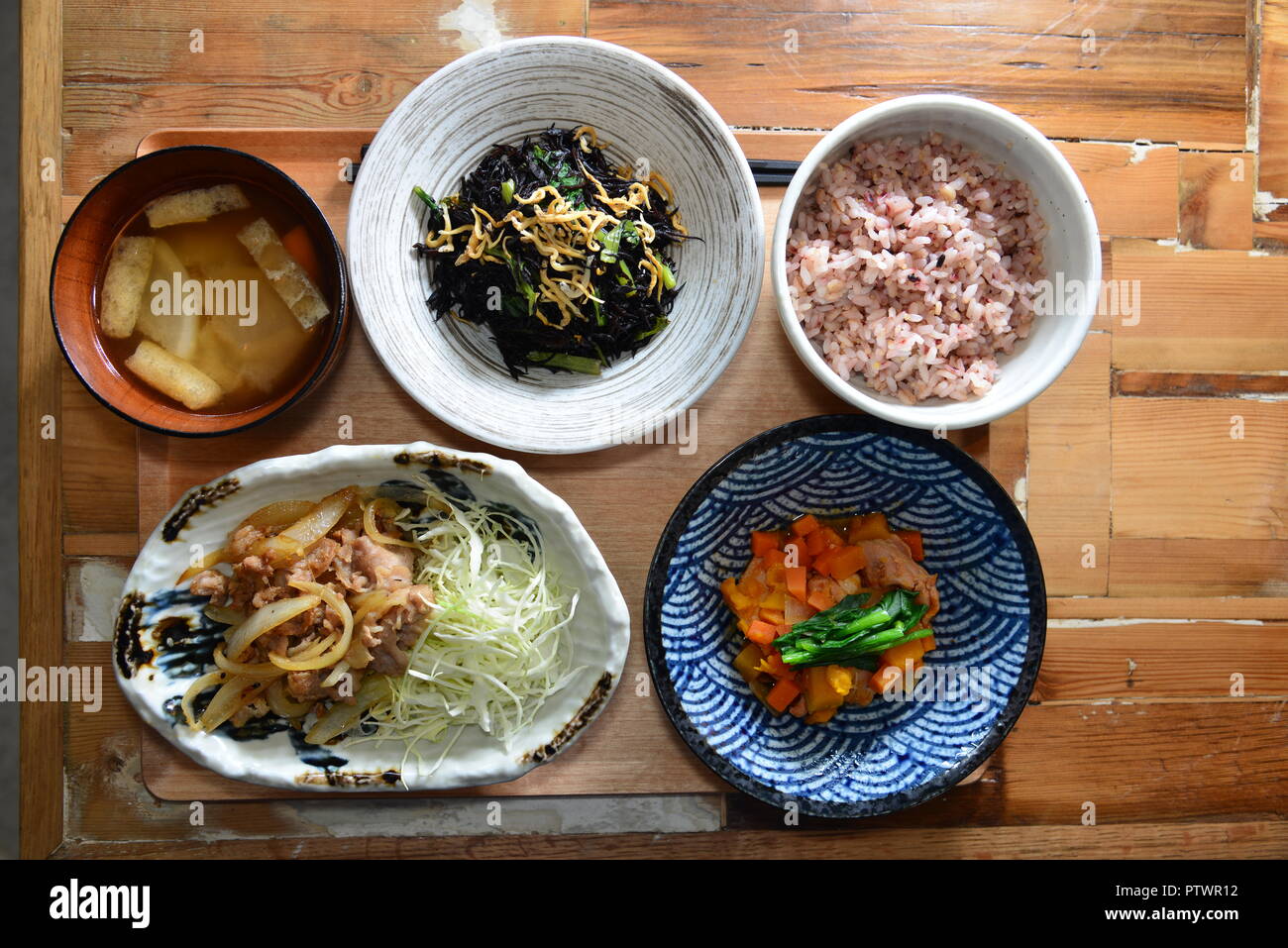 Japanese food set of Ryegoku Terrace Stock Photo - Alamy
