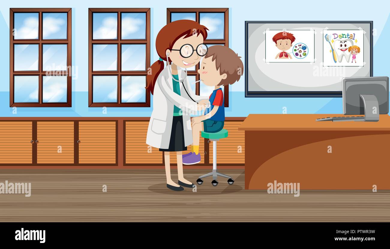 A boy at hospital illustration Stock Vector Image & Art - Alamy