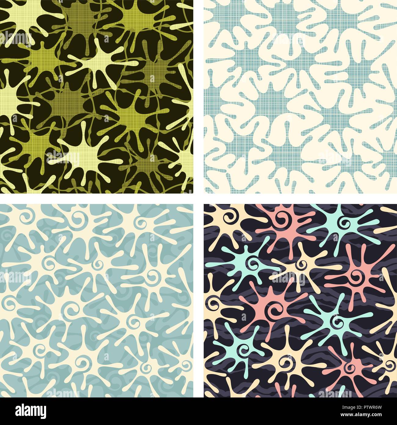 Abstract vector seamless patterns. Hand drawn backgrounds. Use for ...
