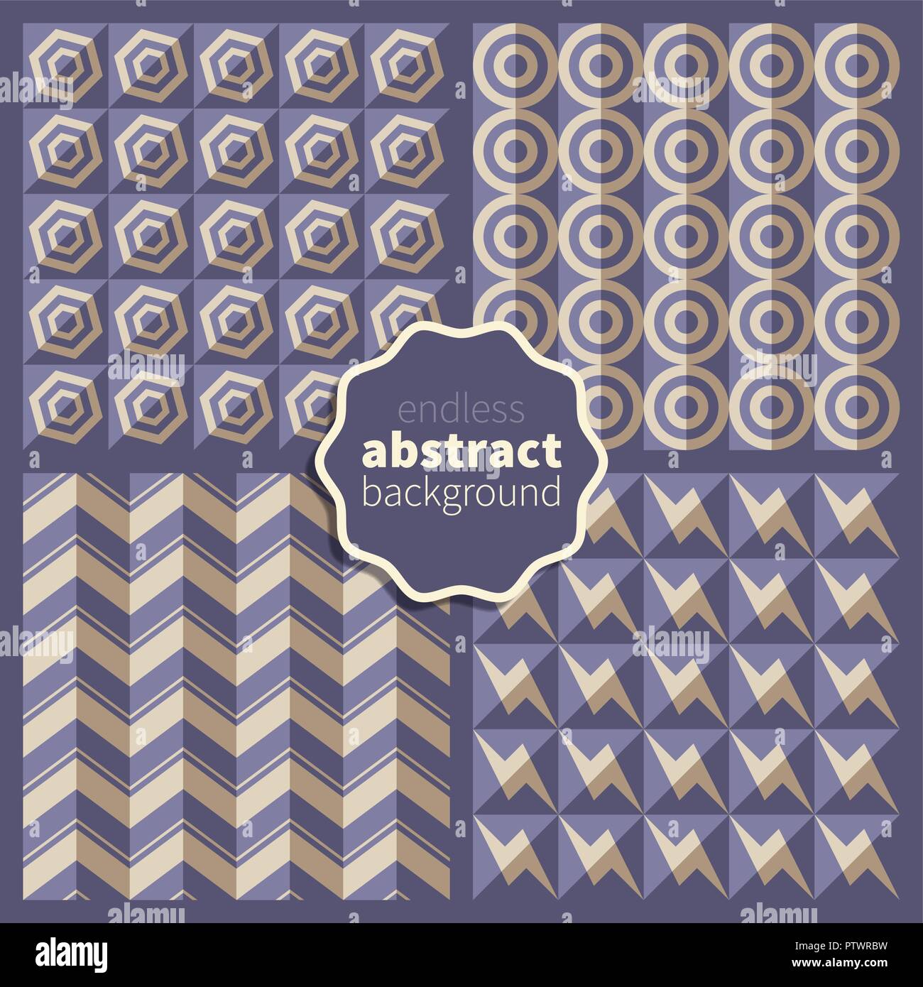 Set of trendy seamless patterns. Abstract vector wallpaper. Geometric ...