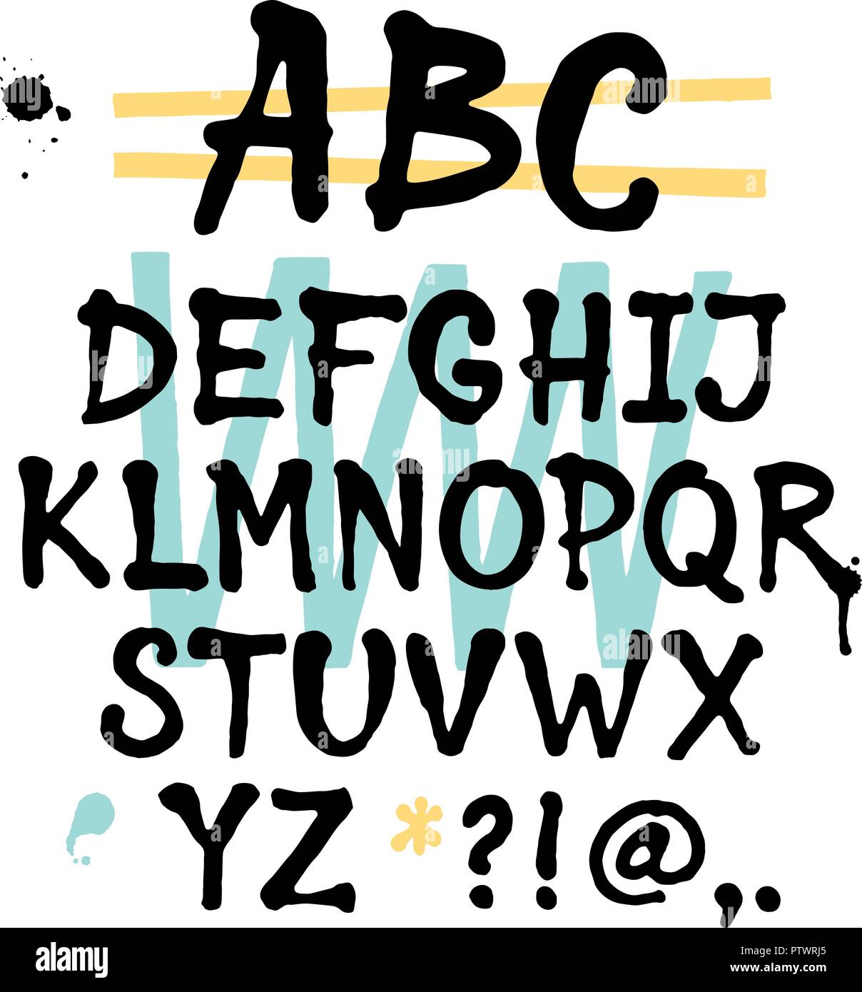 Hand written alphabet vector hi-res stock photography and images - Alamy