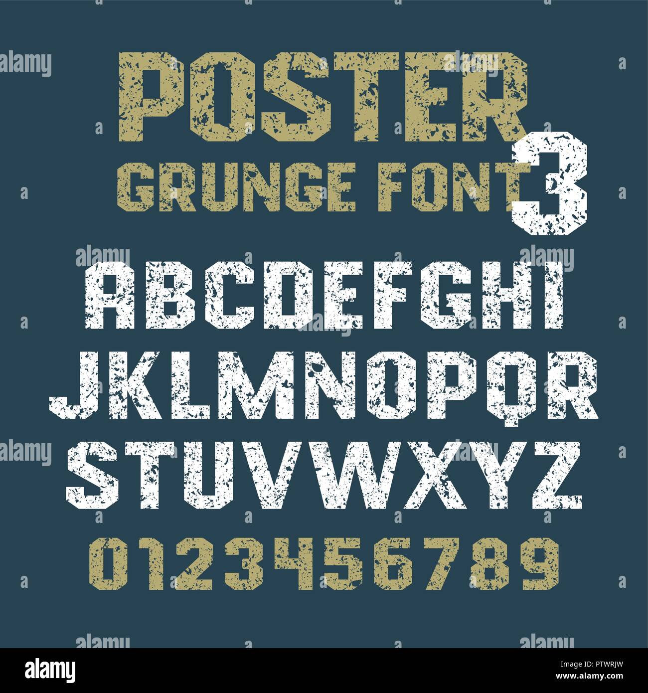 Handwritten grunge sans serif alphabet vector Stock Vector Images - Alamy