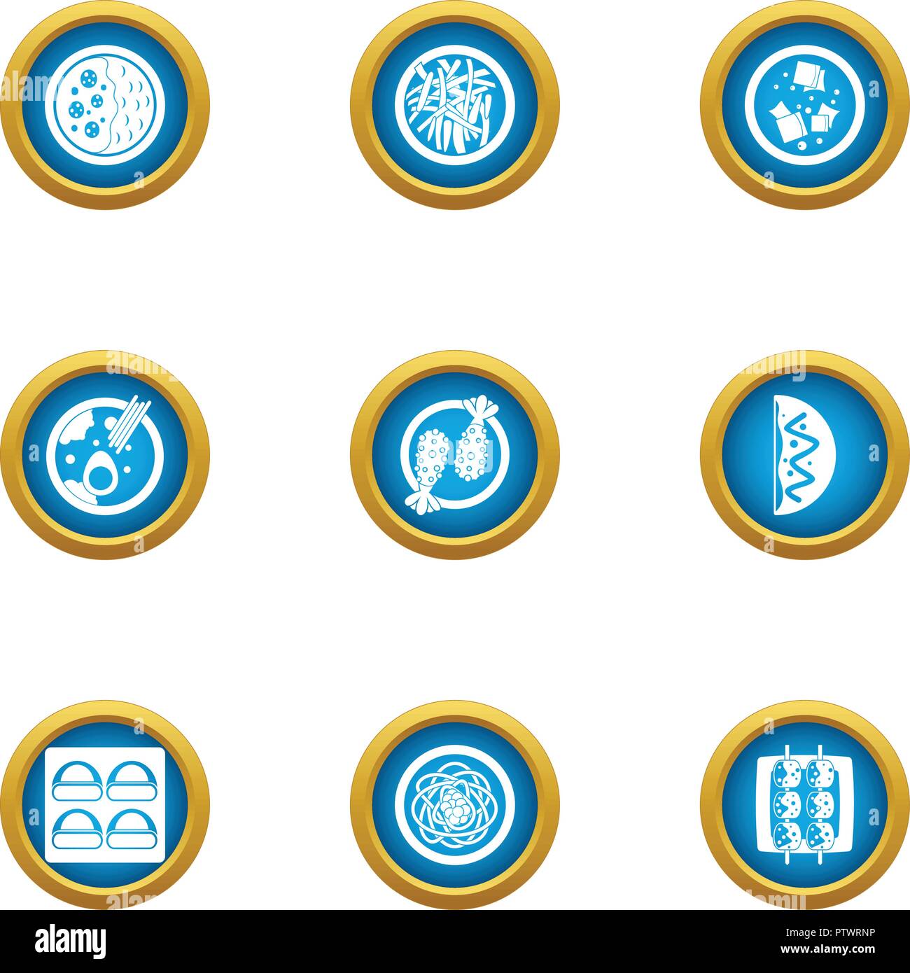 Food bun icons set, flat style Stock Vector Image & Art - Alamy
