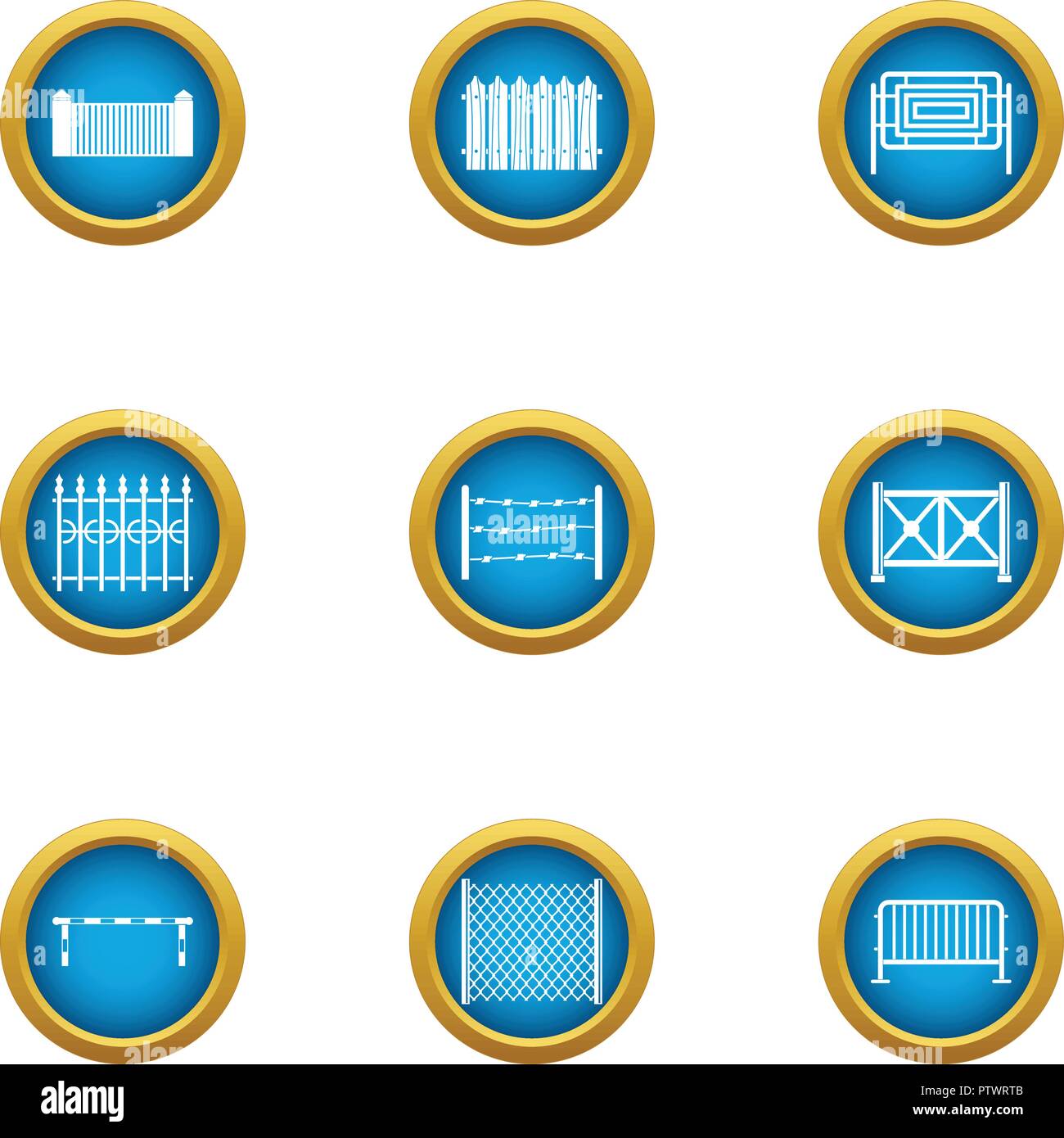 Barrier icons set, flat style Stock Vector Image & Art - Alamy