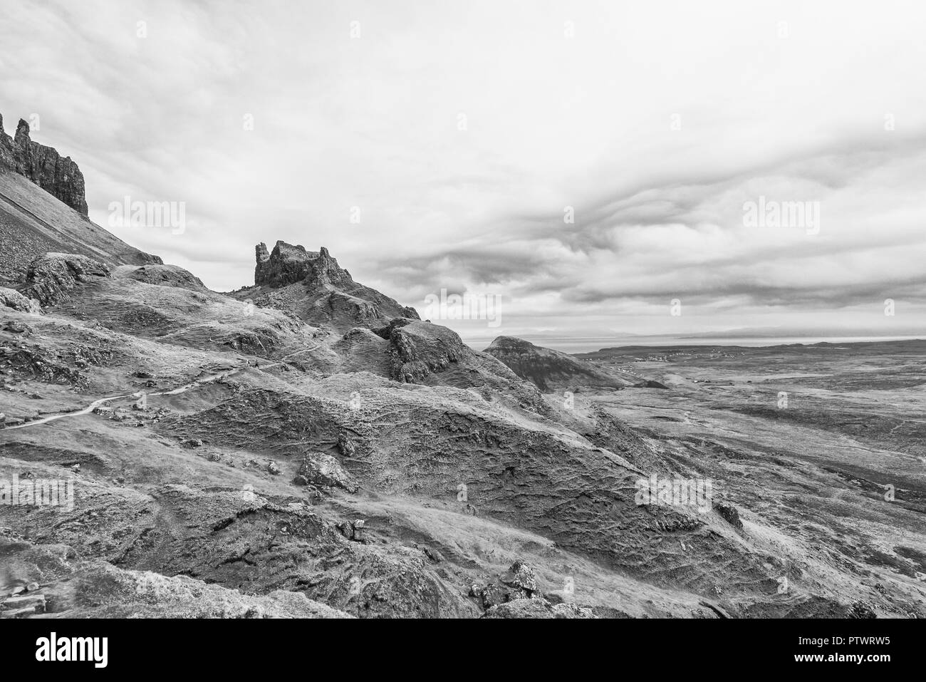 views of the Quiraing mountains range Stock Photo - Alamy