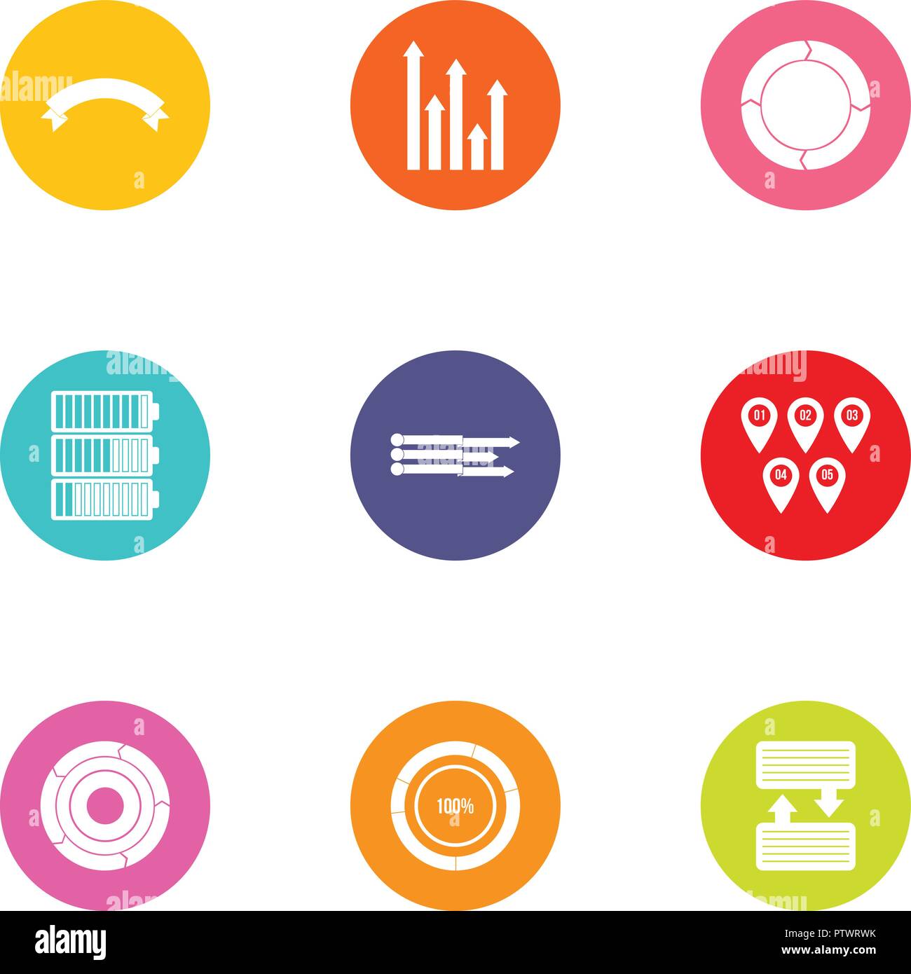 Improve the scheme icons set, flat style Stock Vector Image & Art - Alamy