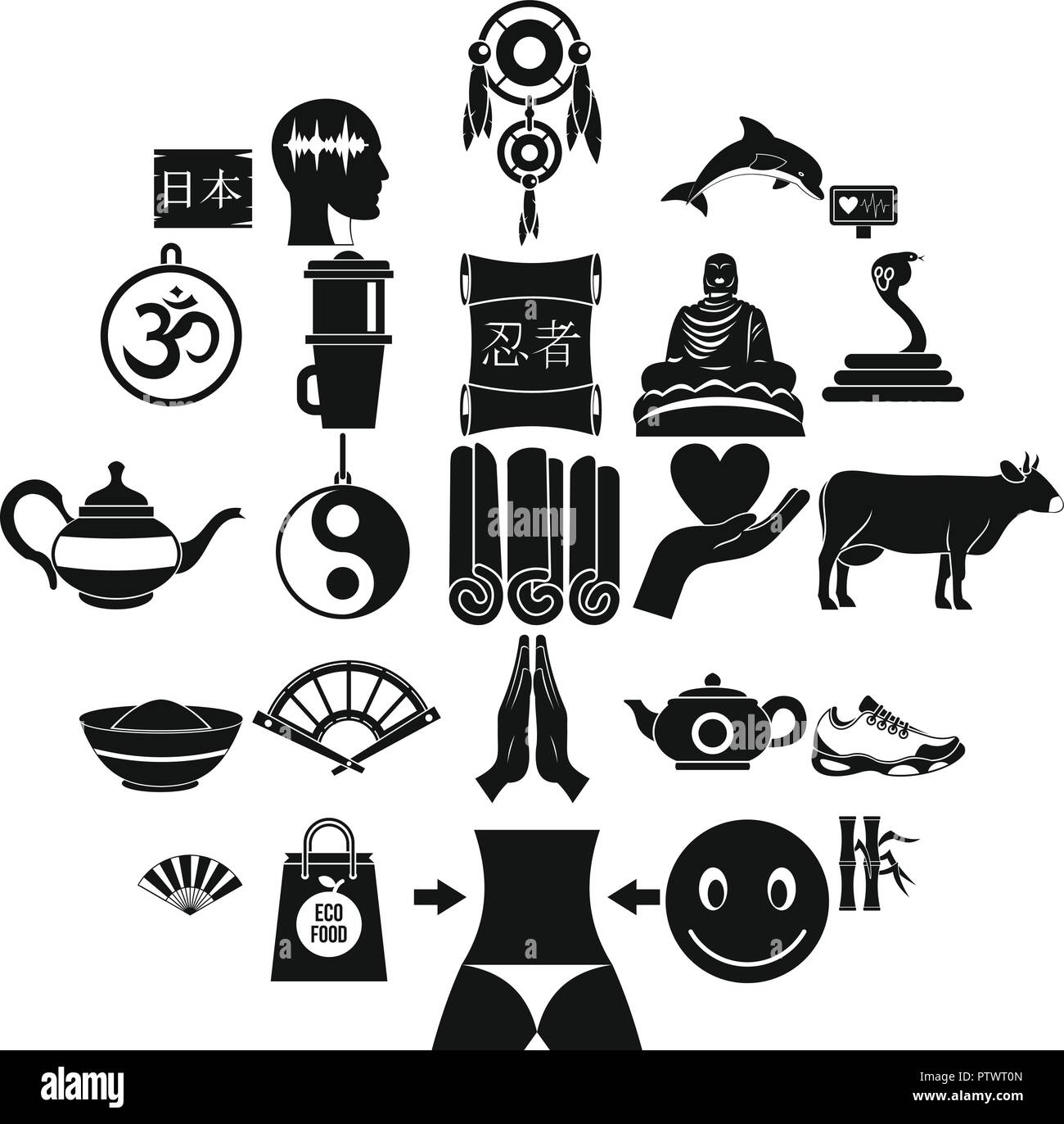 Buddhism icons Stock Vector Images - Alamy