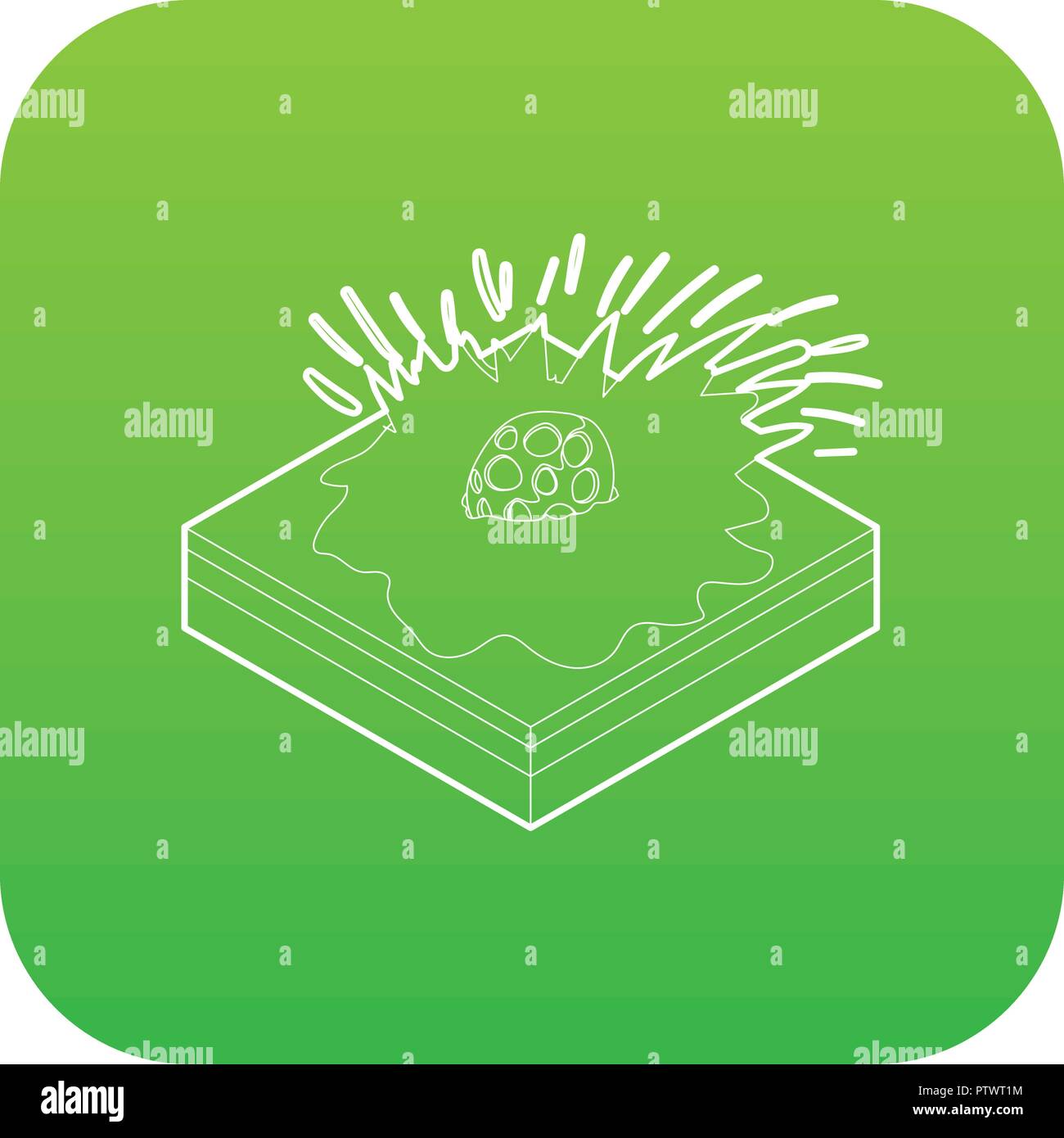 Meteor falling icon green vector Stock Vector Image & Art - Alamy