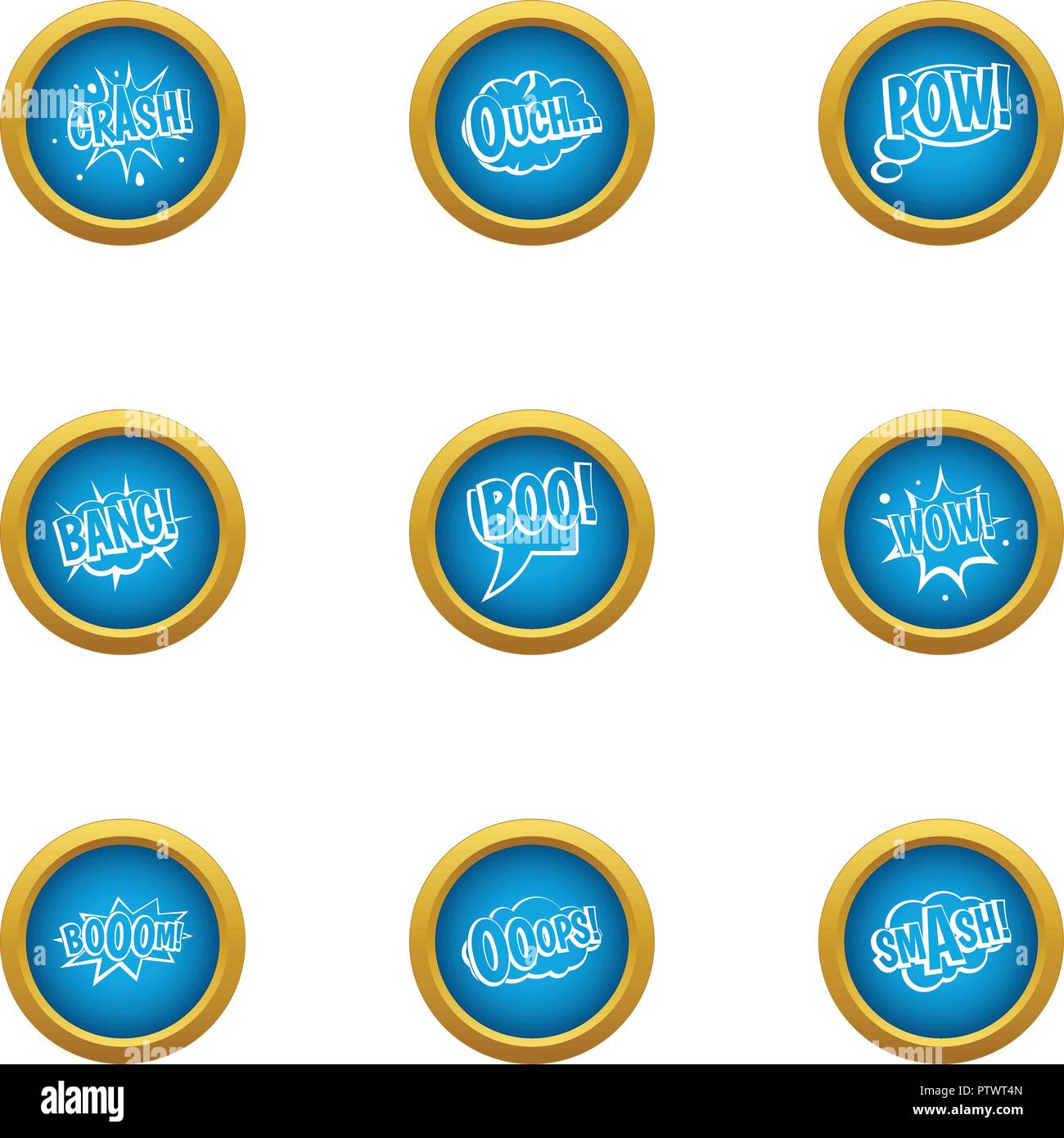 Bang icons set, flat style Stock Vector Image & Art - Alamy