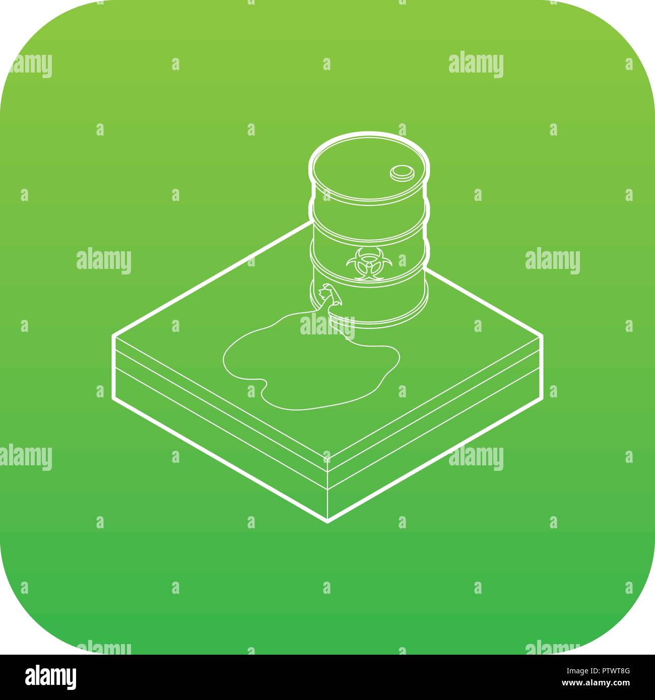 Toxic waste spilling from barrel icon green vector Stock Vector Image ...