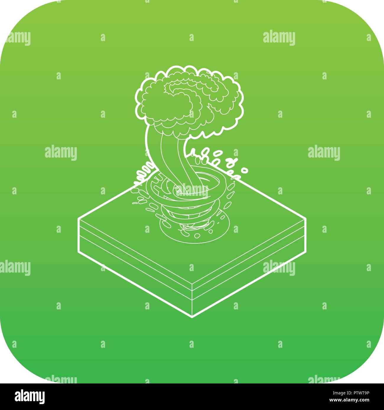 Tornado icon green vector Stock Vector Images - Alamy