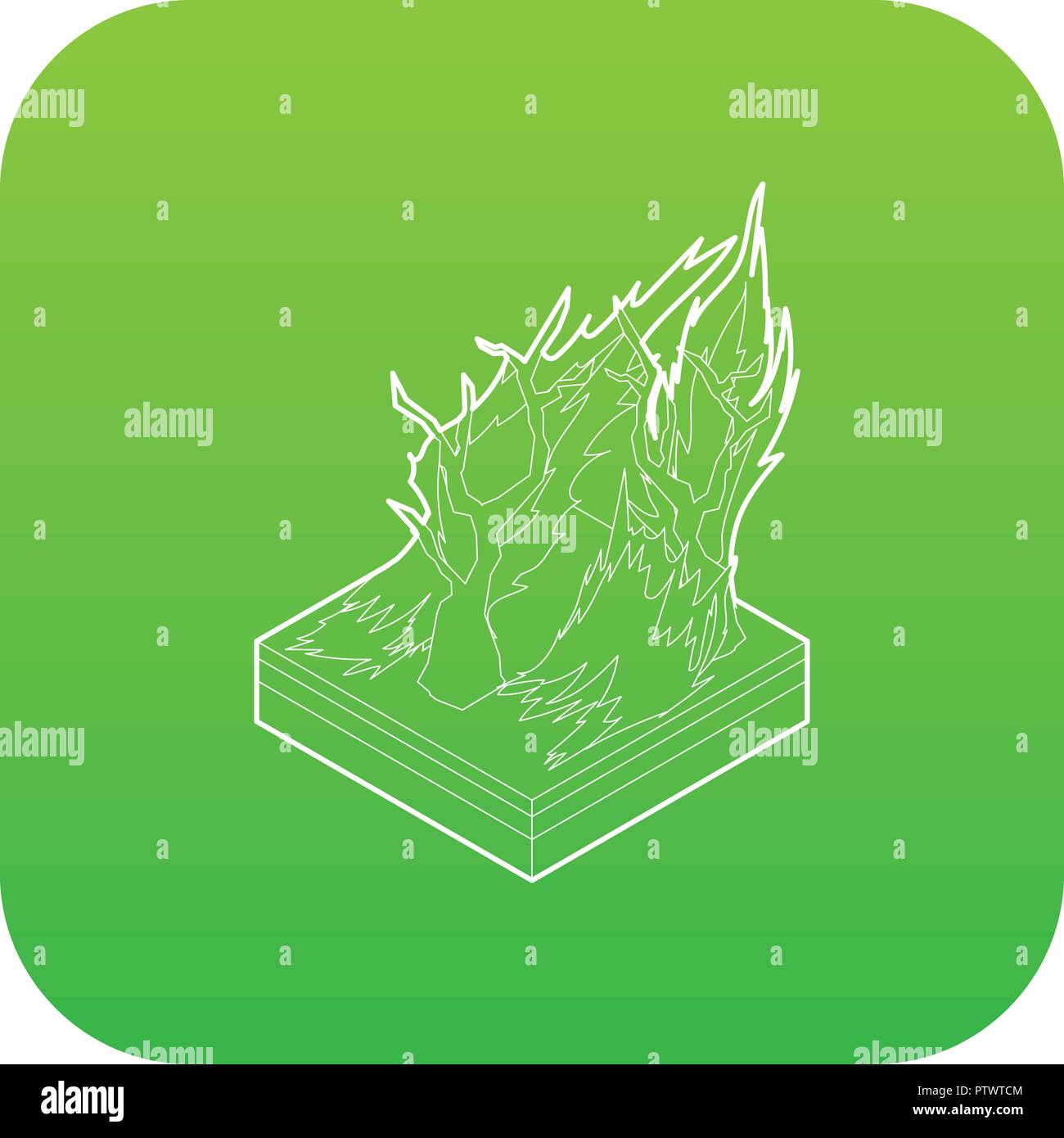 Forest fire icon green vector Stock Vector Image & Art - Alamy
