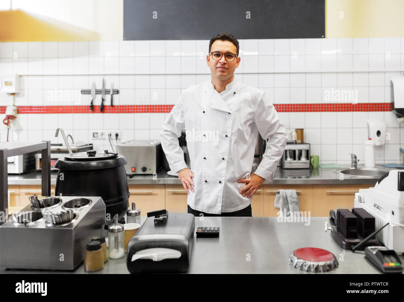 chef at fast food restaurant Stock Photo - Alamy