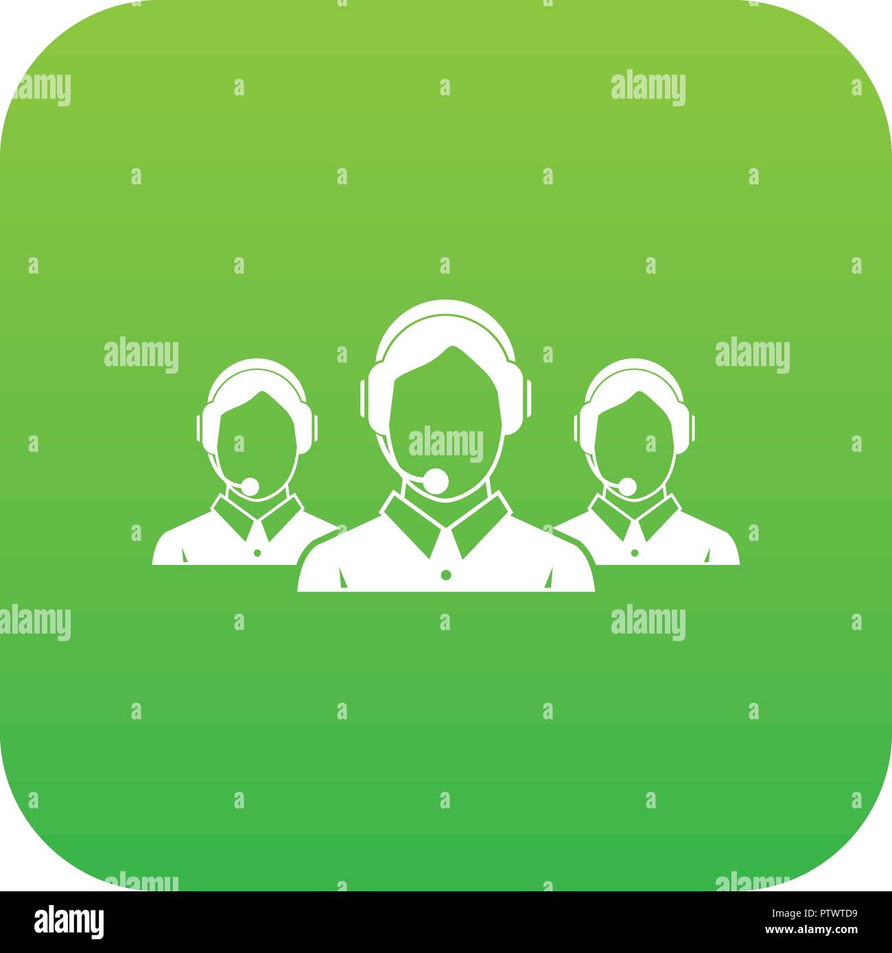 Customer support operators icon digital green Stock Vector Image & Art ...