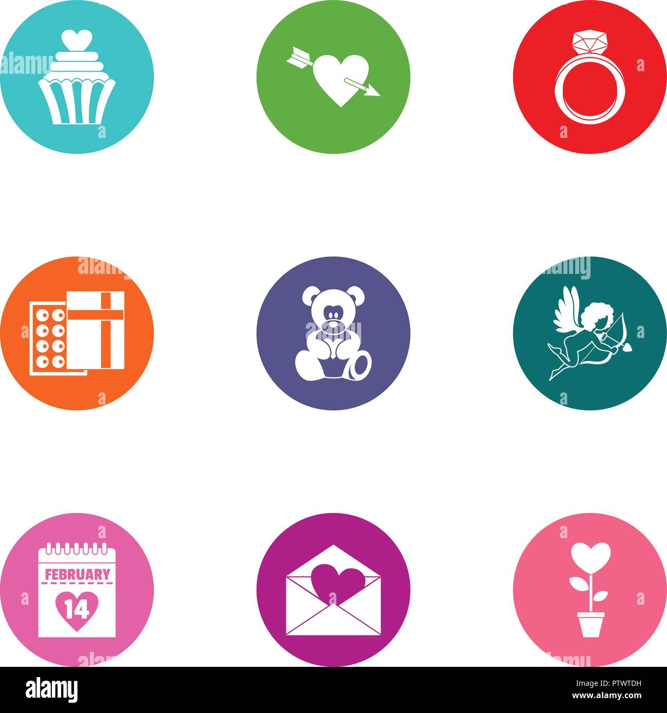 Leave of absence child icons set, flat style Stock Vector Image & Art ...