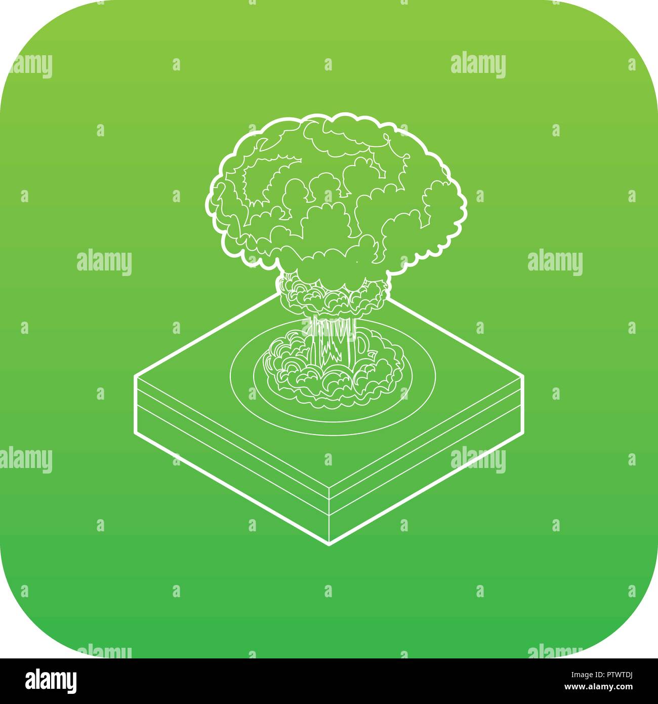 Nuclear explosion icon green vector Stock Vector Image & Art - Alamy