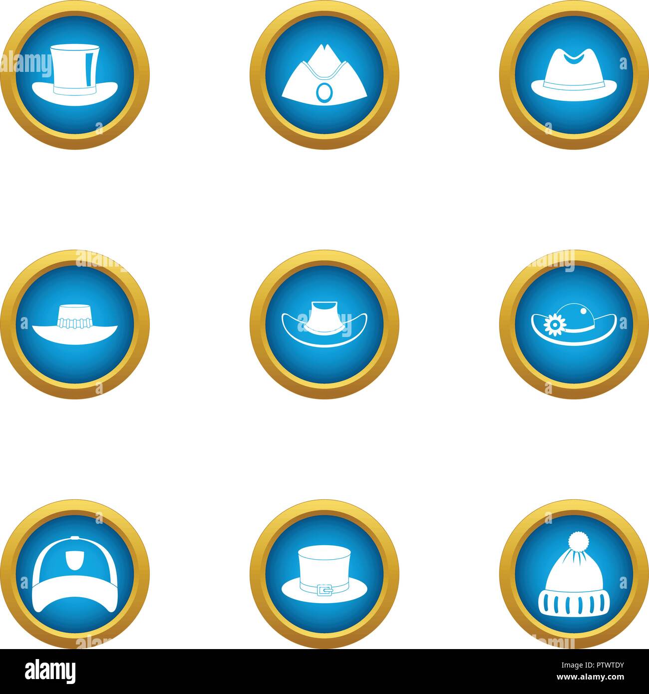 Attire icons set, flat style Stock Vector Image & Art - Alamy
