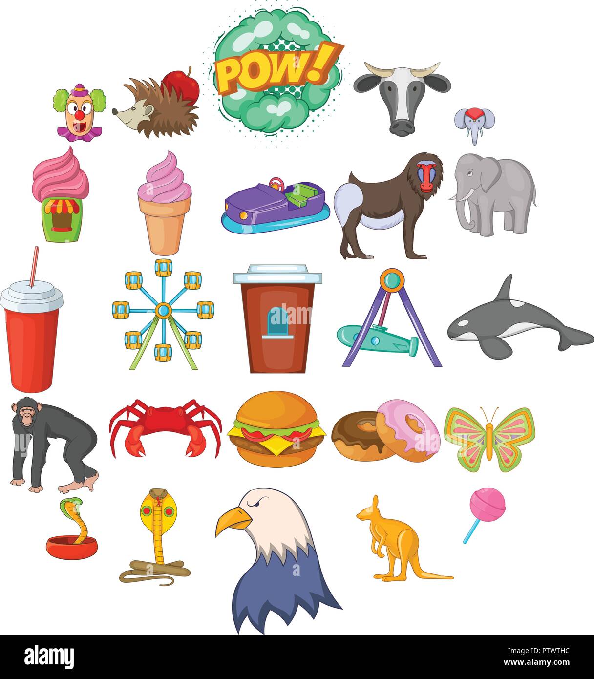 Zoo icons set, cartoon style Stock Vector Image & Art - Alamy