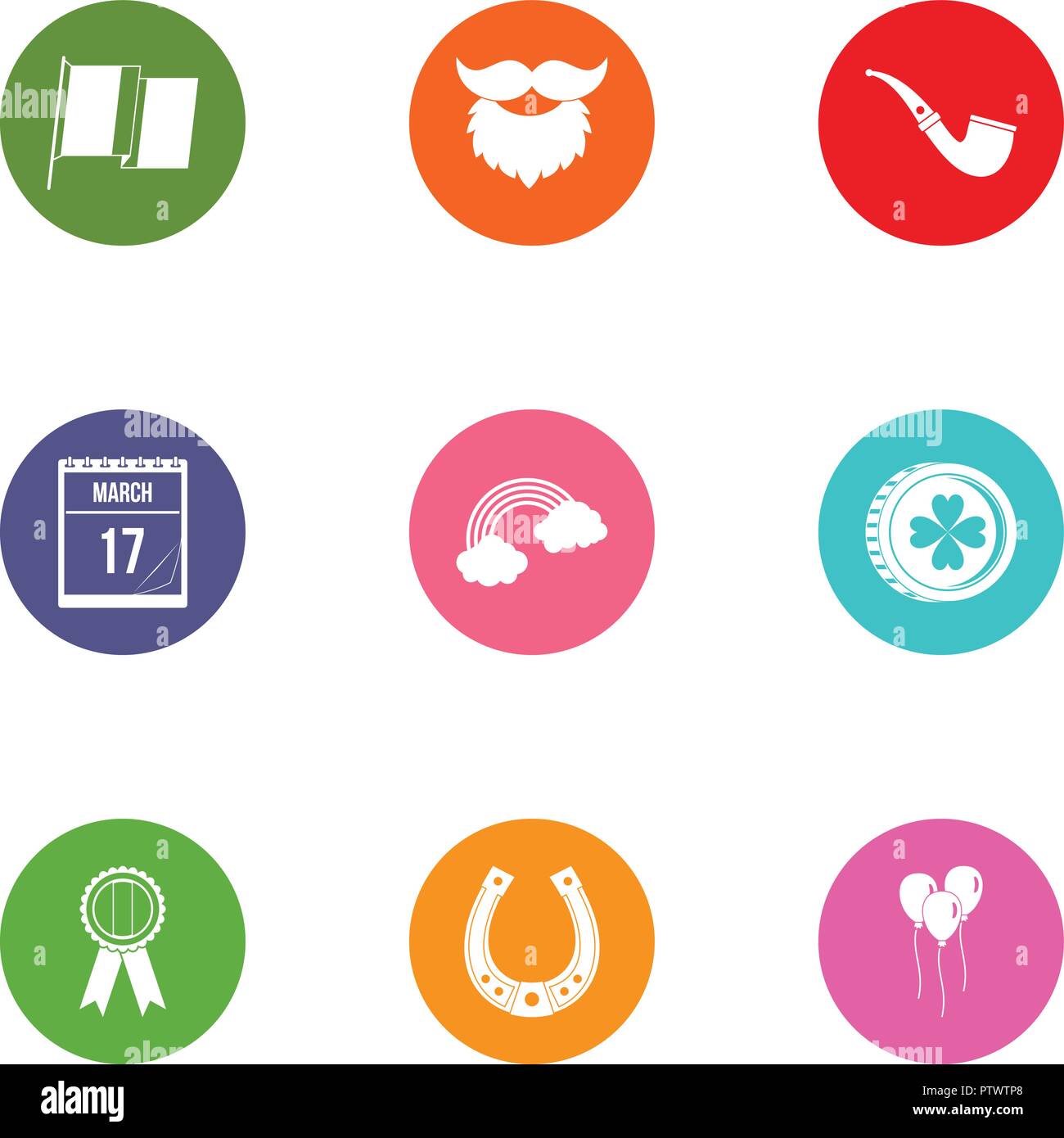 National day icons set, flat style Stock Vector Image & Art - Alamy