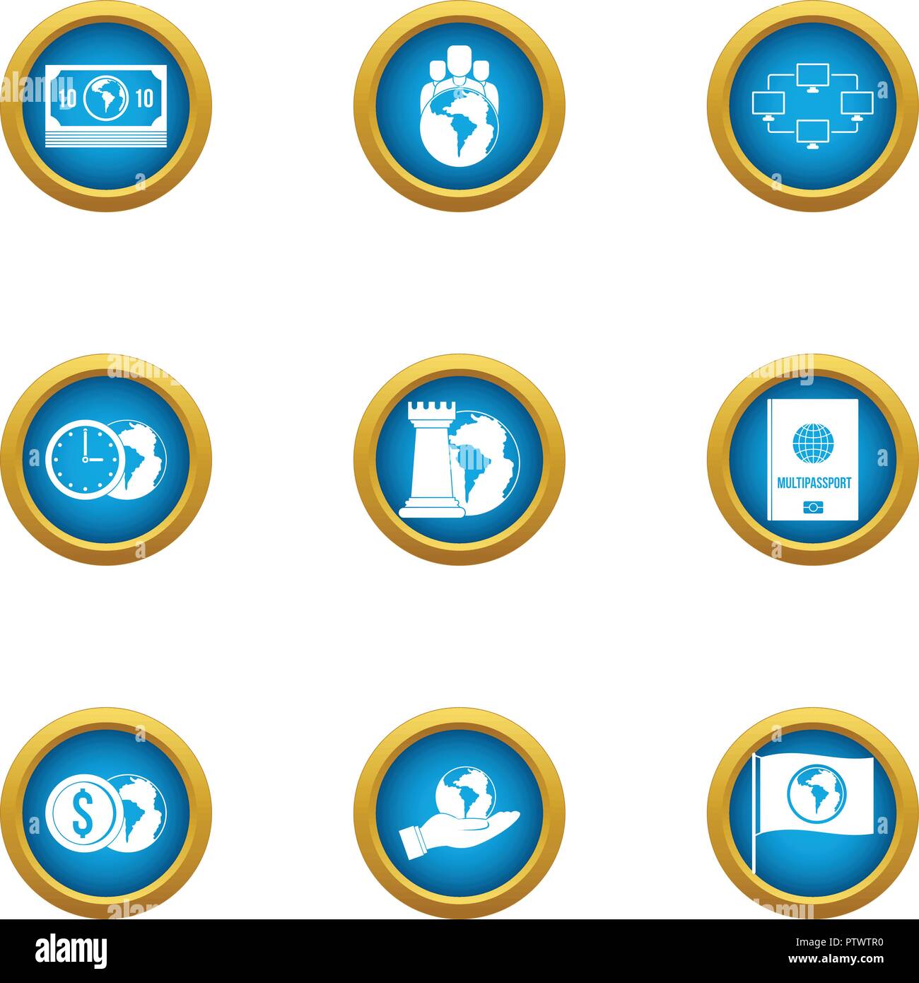 World level icons set, flat style Stock Vector Image & Art - Alamy