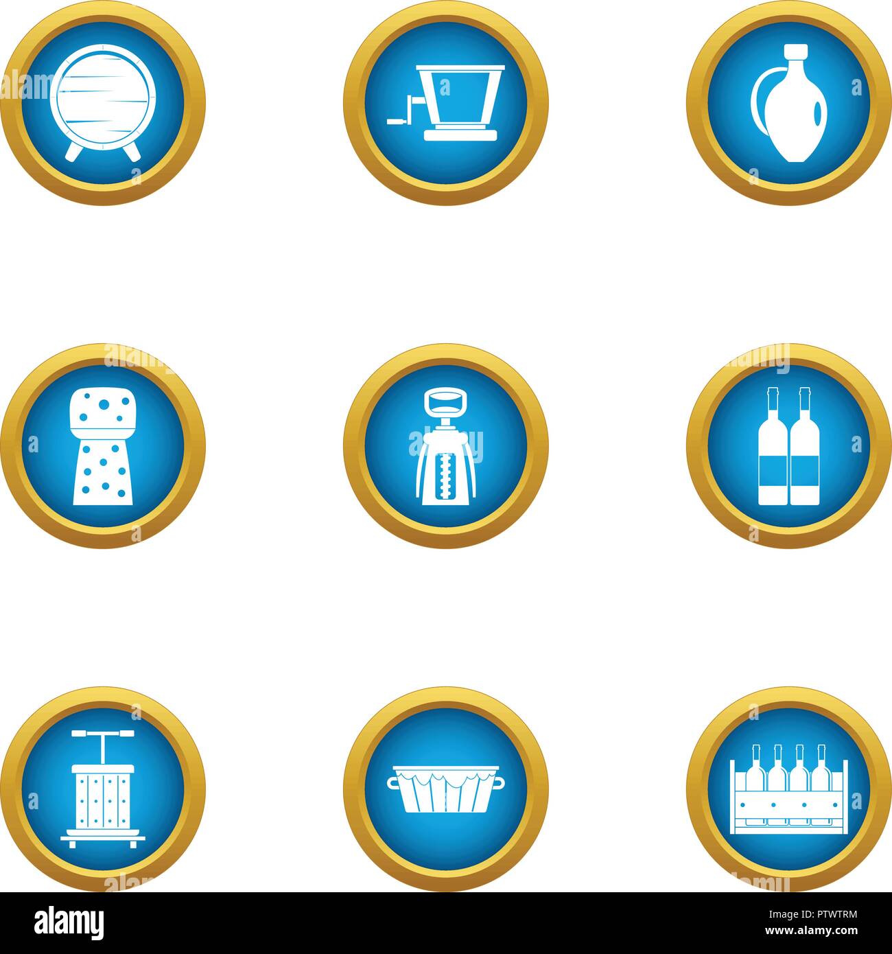 Cream blank icons set, flat style Stock Vector Image & Art - Alamy